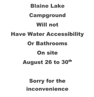 Campground Water and Bathrooms – Blaine Lake, Saskatchewan